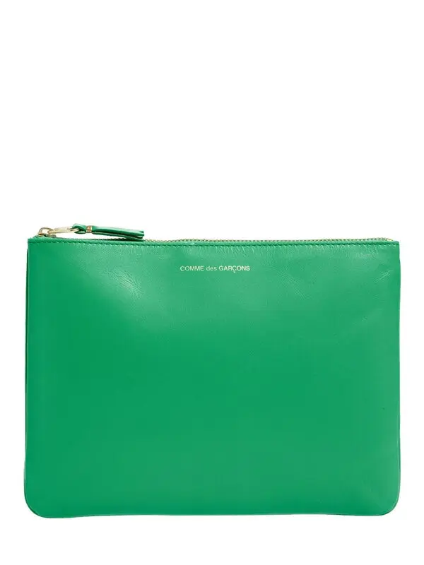 Comme Des Garçons Classic Leather Zip-up Pouch - Green