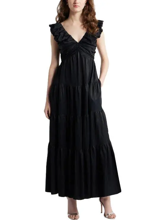 Chelsea28 Ruffle Maxi Dress - Black