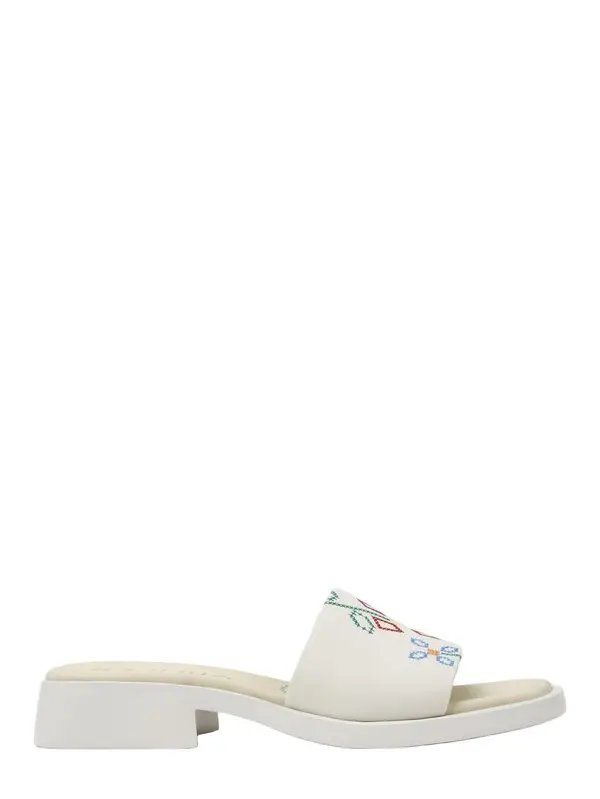 Camper Flat Sandal - White