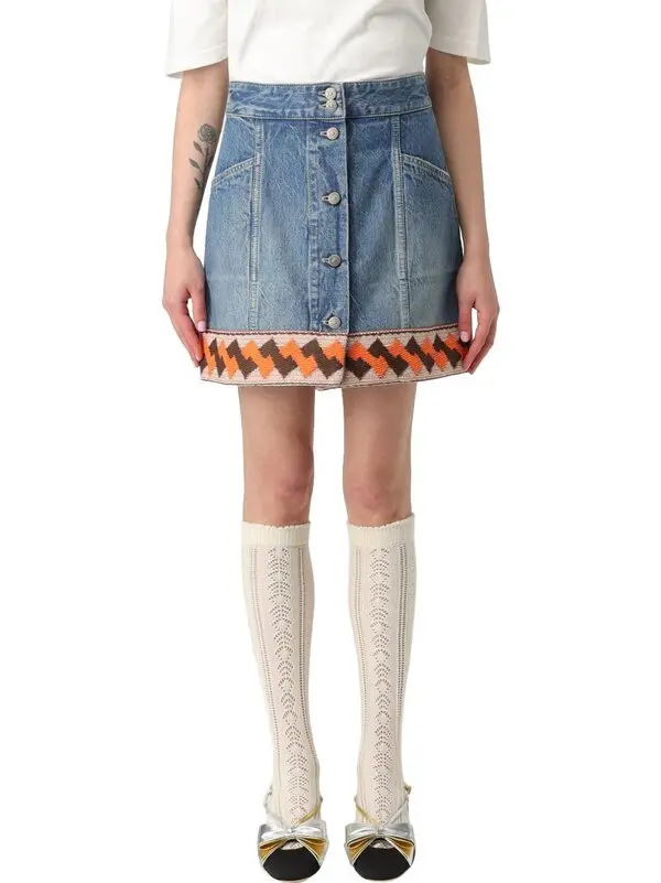 Valentino Garavani Denim Mini Skirt - Blue