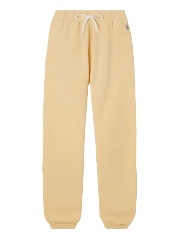 Polo Ralph Lauren Embroidered Cotton-blend Jersey Track Pants - Yellow