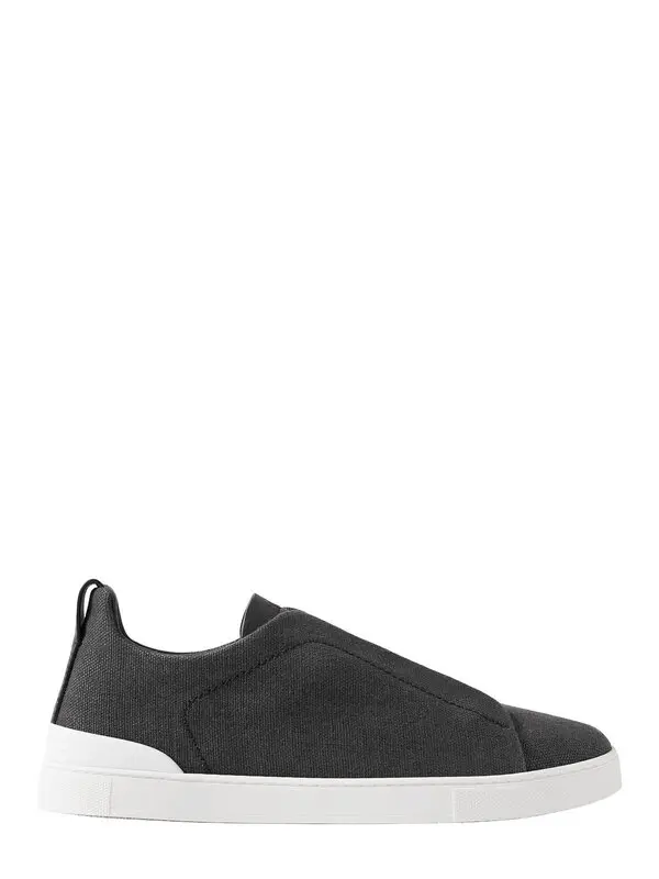 Zegna Triple Stitch™ Linen-canvas Slip-on Sneakers - Gray