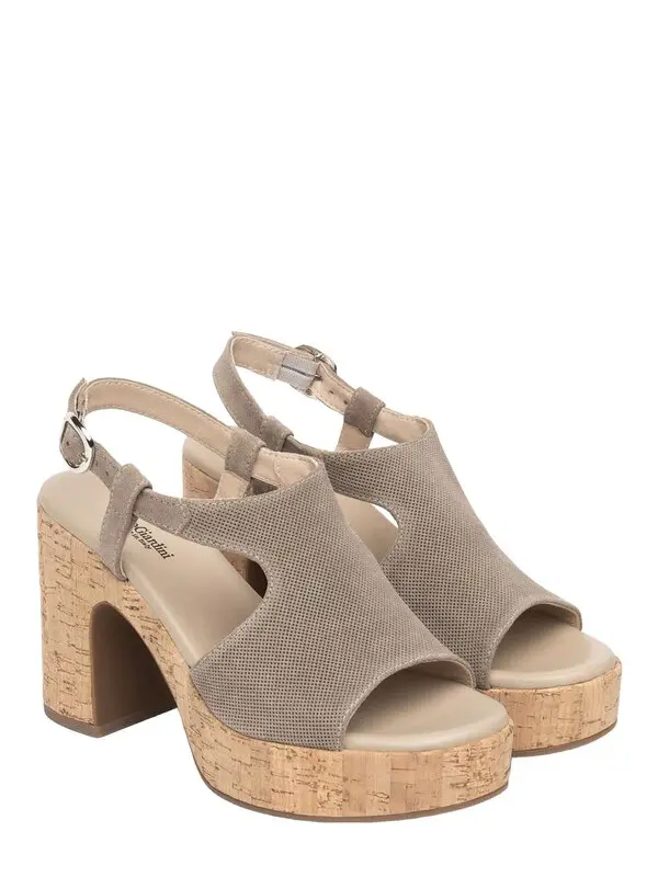 NEROGIARDINI Slingback Platform Sandal - Grey
