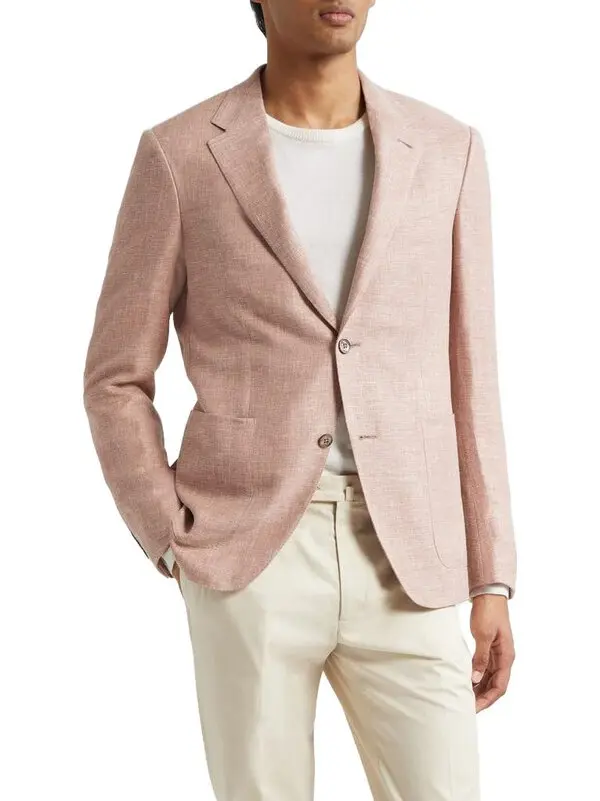 Zegna Crossover Linen Sport Coat - Dark Pink Sld