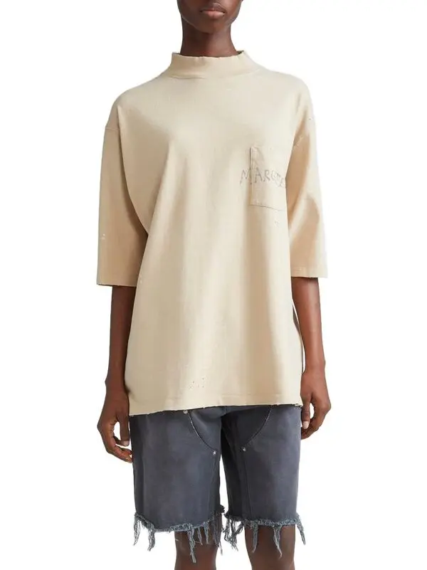 MAISON MARGIELA Graffiti Logo T-shirt - Beige