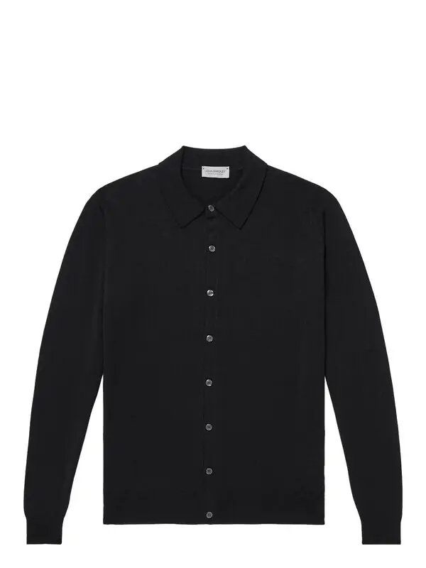 John Smedley Tibor Merino Wool Cardigan - Black