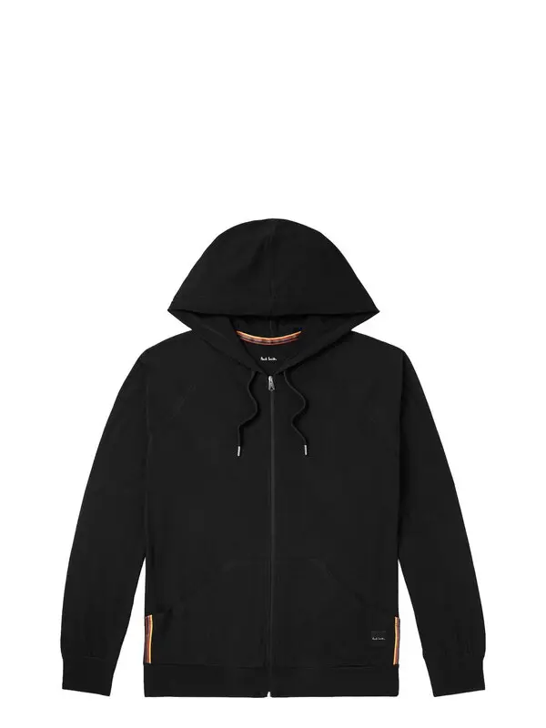 Paul Smith Webbing-trimmed Zip-up Hoodie - Black