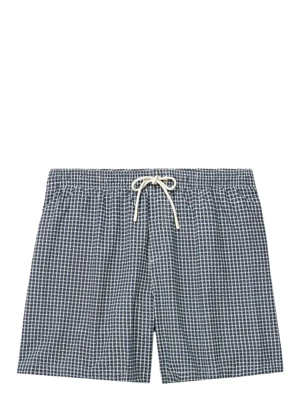 Loro Piana - Daneu Straight-Leg Mid-Length Checked Swim Shorts