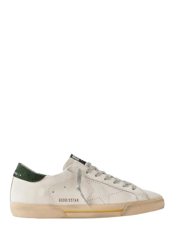 Golden Goose Superstar Suede-trimmed Distressed Leather Sneakers - White