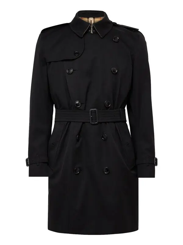 Burberry Kensington Double-breasted Cotton-gabardine Trench Coat - Black