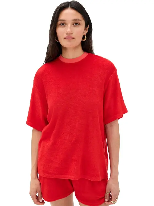 LE BOP Farrah Terry Tee - Poppy