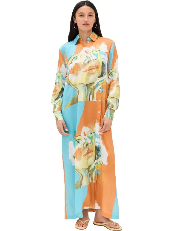 DUR DOUX Kesi Maxi Shirt Dress - Golden Hour