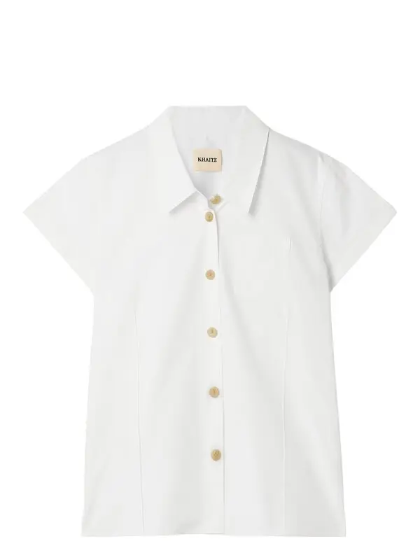 Khaite Keefe Cotton-poplin Shirt - White