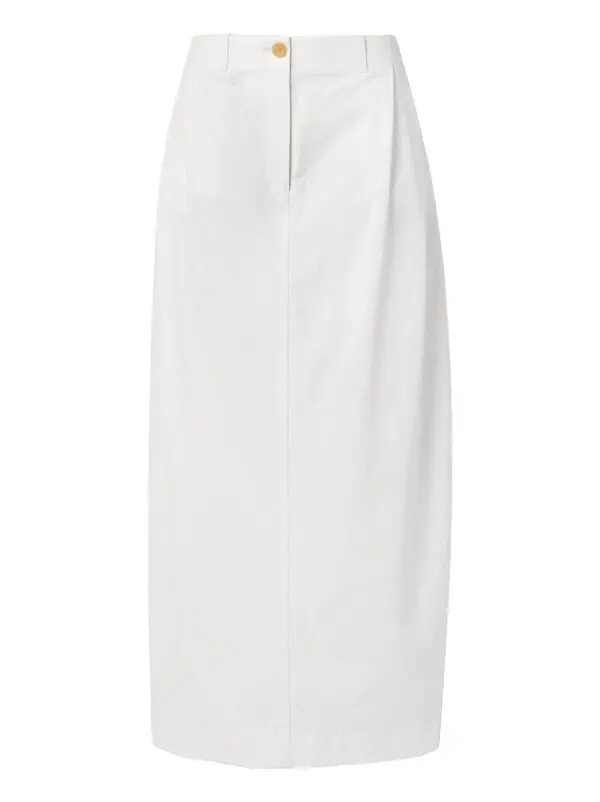 Khaite Lucian Pleated Cotton-poplin Maxi Skirt - White