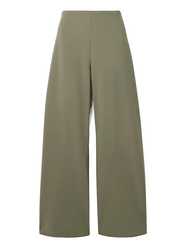 LA LIGNE Colby Recycled-crepe Wide-leg Pants - Green