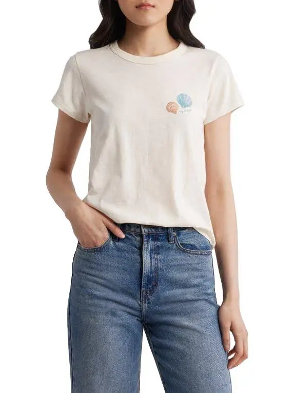 Rag & Bone Seashell Graphic T-shirt - Ivory/ Turtle Dove