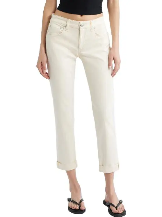 Rag & Bone Dre Low Rise Slim Boyfriend Jeans - Ecru
