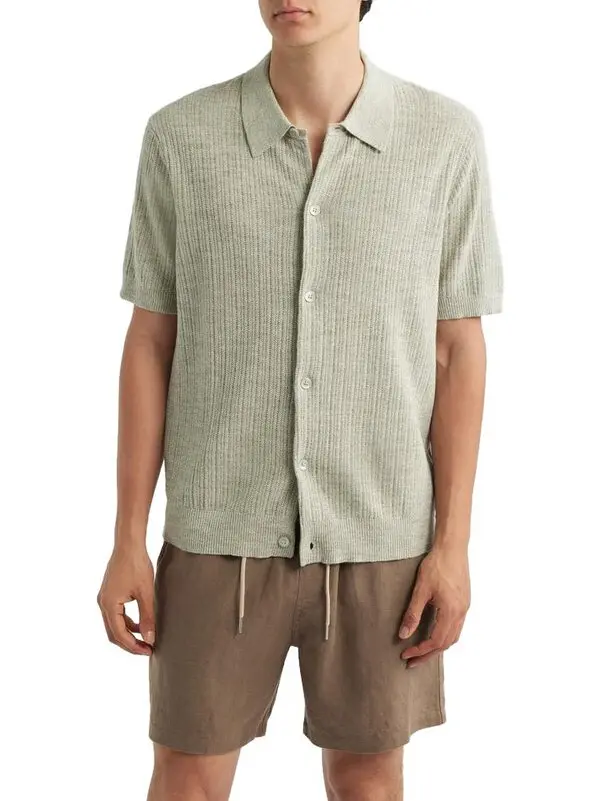 Nn07 Nolan 6695 Organic Cotton Polo Cardigan - Sage Mouline