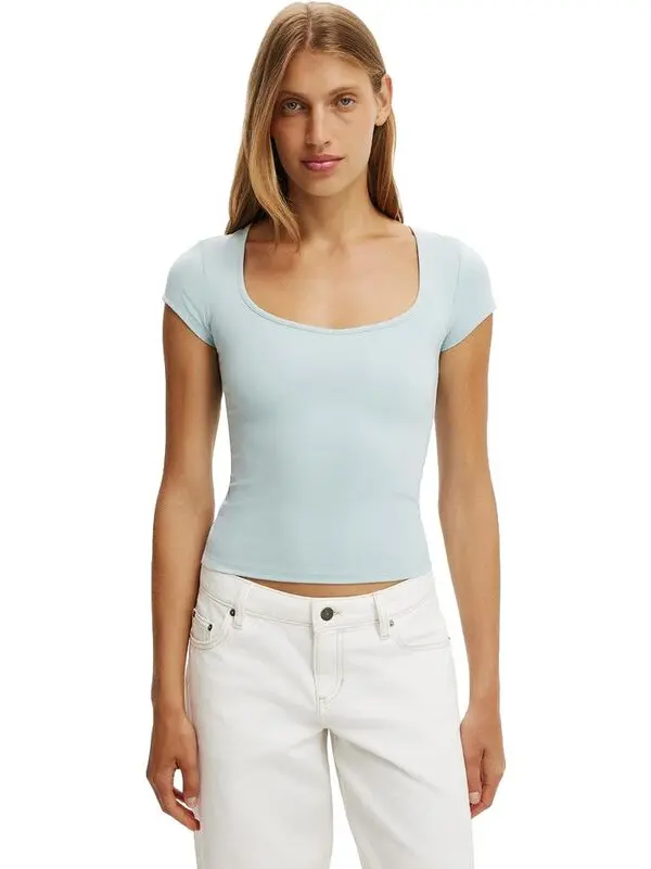 COTTON ON Hold Me Short Sleeve Top - Iced Marine