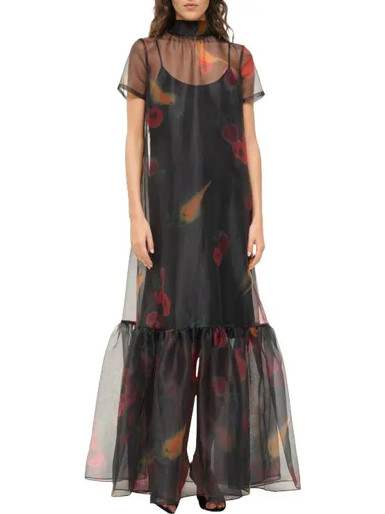 Staud Calluna Floral Maxi Dress - Farmers Market Black