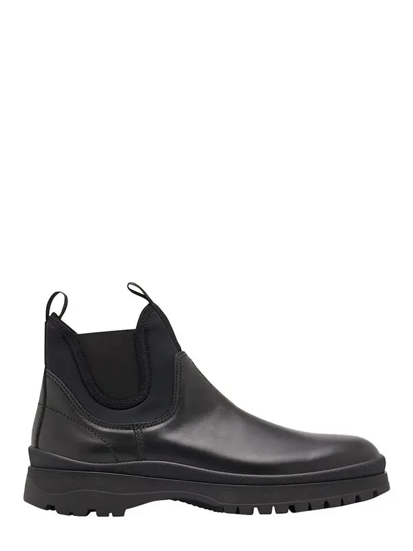 Prada Brixxen Leather And Neoprene Chelsea Boots - Black