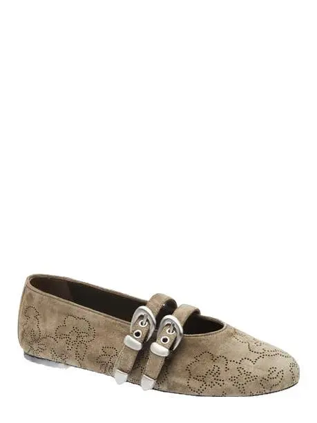 STUART WEITZMAN Maven Mary Jane Flat - Smokey Taupe