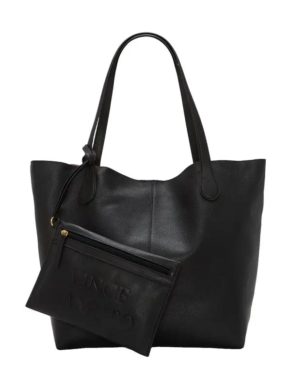 Vince Camuto Pebbled Leather Tote With Removable Pouch - Oxford