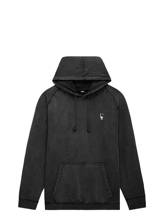 DALIX Astronaut Midweight Mineral Washed Hoodie - Black