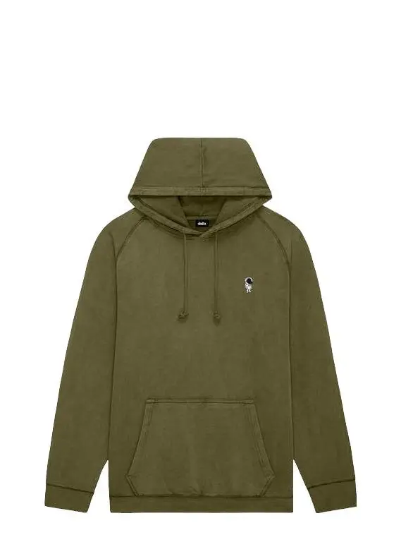DALIX Astronaut Midweight Mineral Washed Hoodie - Olive