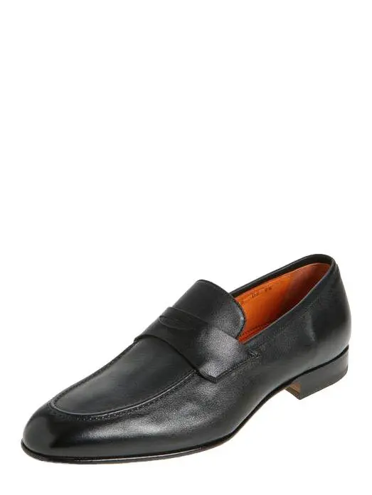 Santoni Darius Penny Loafer - N01 - Black