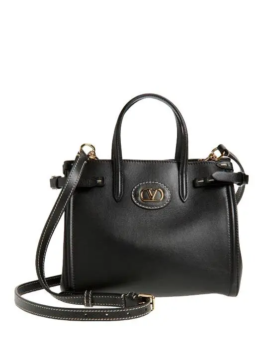 Valentino Garavani Small Antibes Leather Tote - 0no Nero