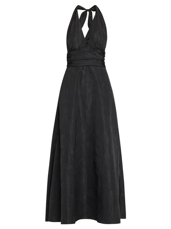 Bernadette Marilyn Camelia Embossed Midi Dress - Black