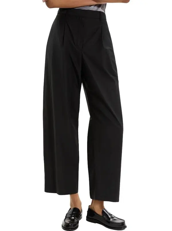 Theory Wide-leg Cropped Pants - Black