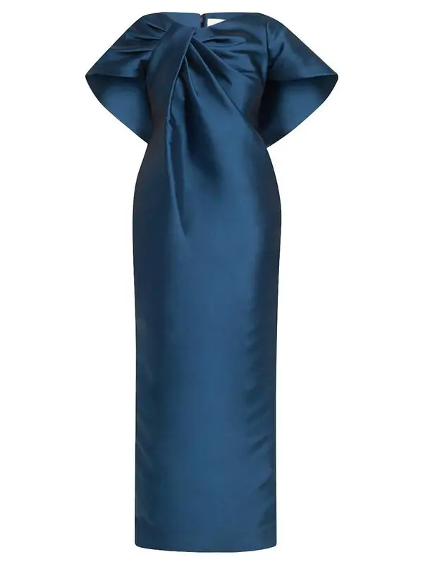 ATELIER PRABAL GURUNG Meryl Asymmetric Draped Column Gown - Navy