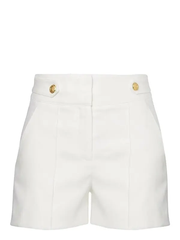 Veronica Beard Runo High-rise Linen-blend Shorts - White