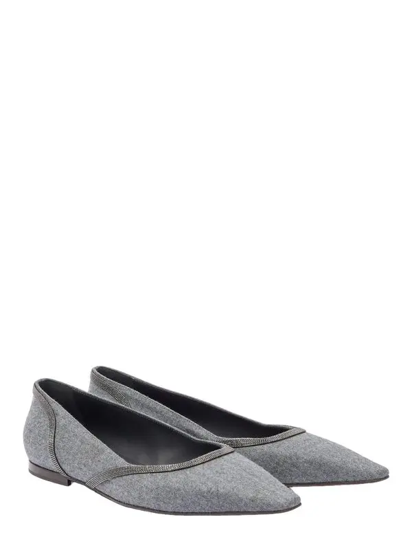 Brunello Cucinelli Monili Ballet Flats - Grey