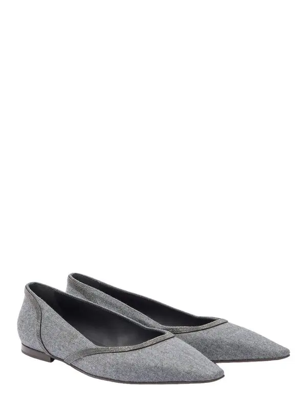 Brunello Cucinelli Monili Ballet Flats - Grey