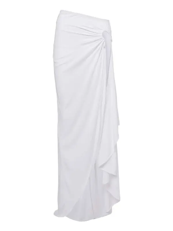 Christopher Esber Crescent Draped Asymmetric Midi Skirt - White