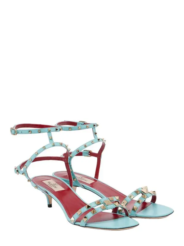 Valentino Garavani Rockstud Leather Sandals - Blue