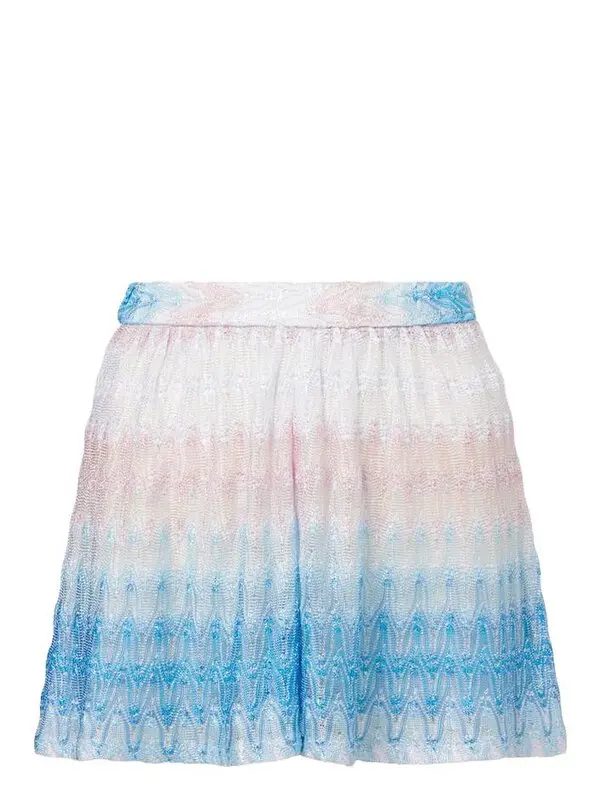 Missoni Zigzag Ombré Lamé Shorts - Blue