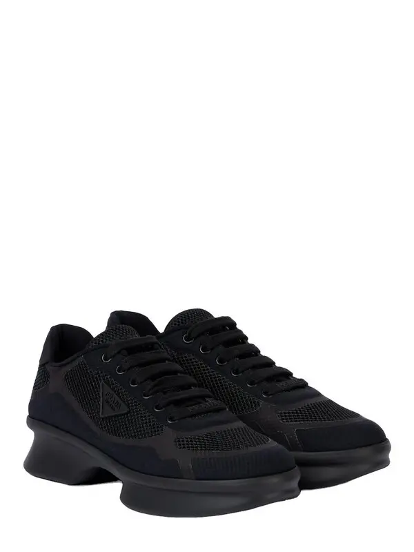 Prada Re-nylon And Mesh Sneakers - Black