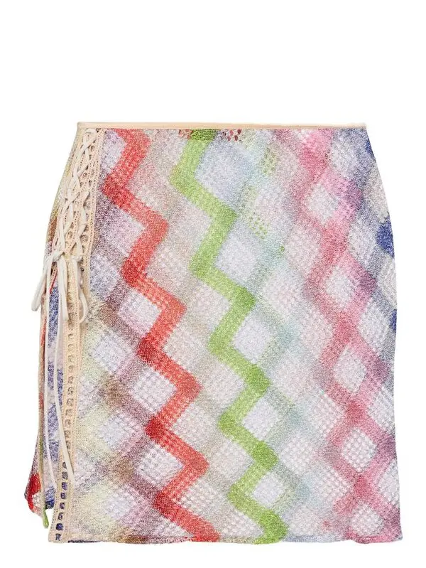 Missoni Zigzag Crochet Miniskirt - Multicoloured