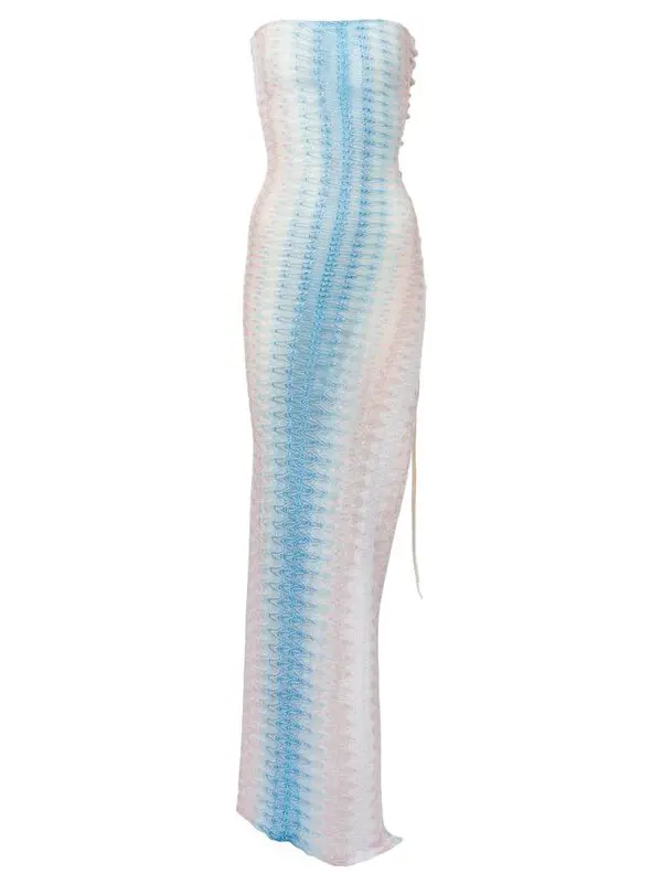Missoni Zigzag Ombré Lamé Maxi Dress - Blue