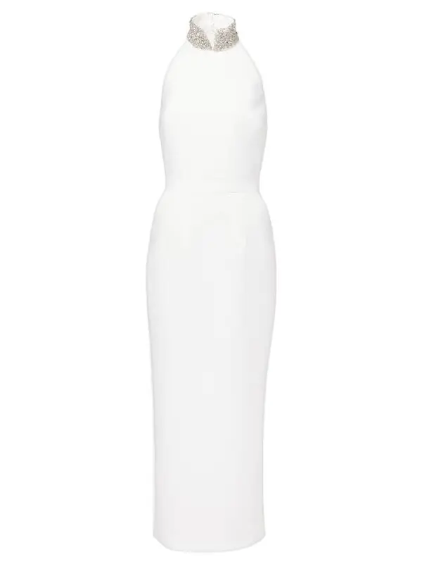THE NEW ARRIVALS ILKYAZ OZEL Embellished Cocktail Dress - White