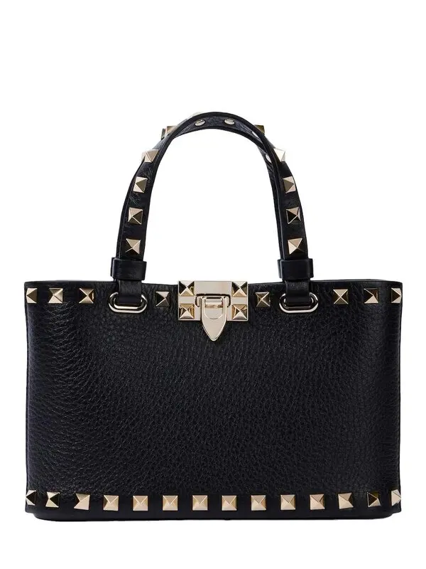 Valentino Garavani Rockstud Leather Tote Bag - Black