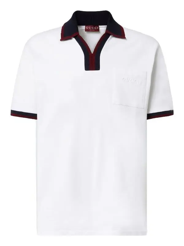 Gucci Cotton Piqué Polo Shirt - White