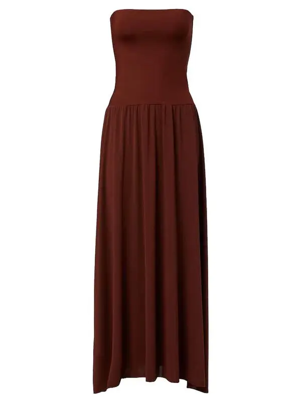 ERES Oda Pleated Maxi Dress - Brown