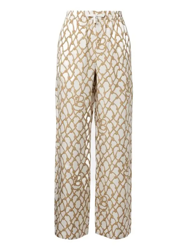 Burberry Printed High-rise Silk Palazzo Pants - Multicoloured