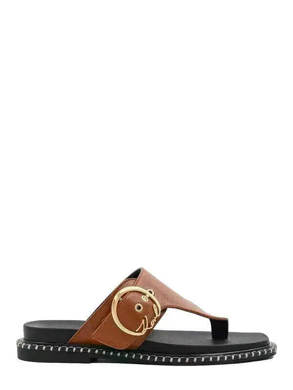 Karl Lagerfeld Leather Sandals - Brown