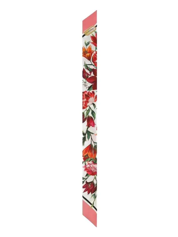 Dolce & Gabbana Rose-print Headscarf - White